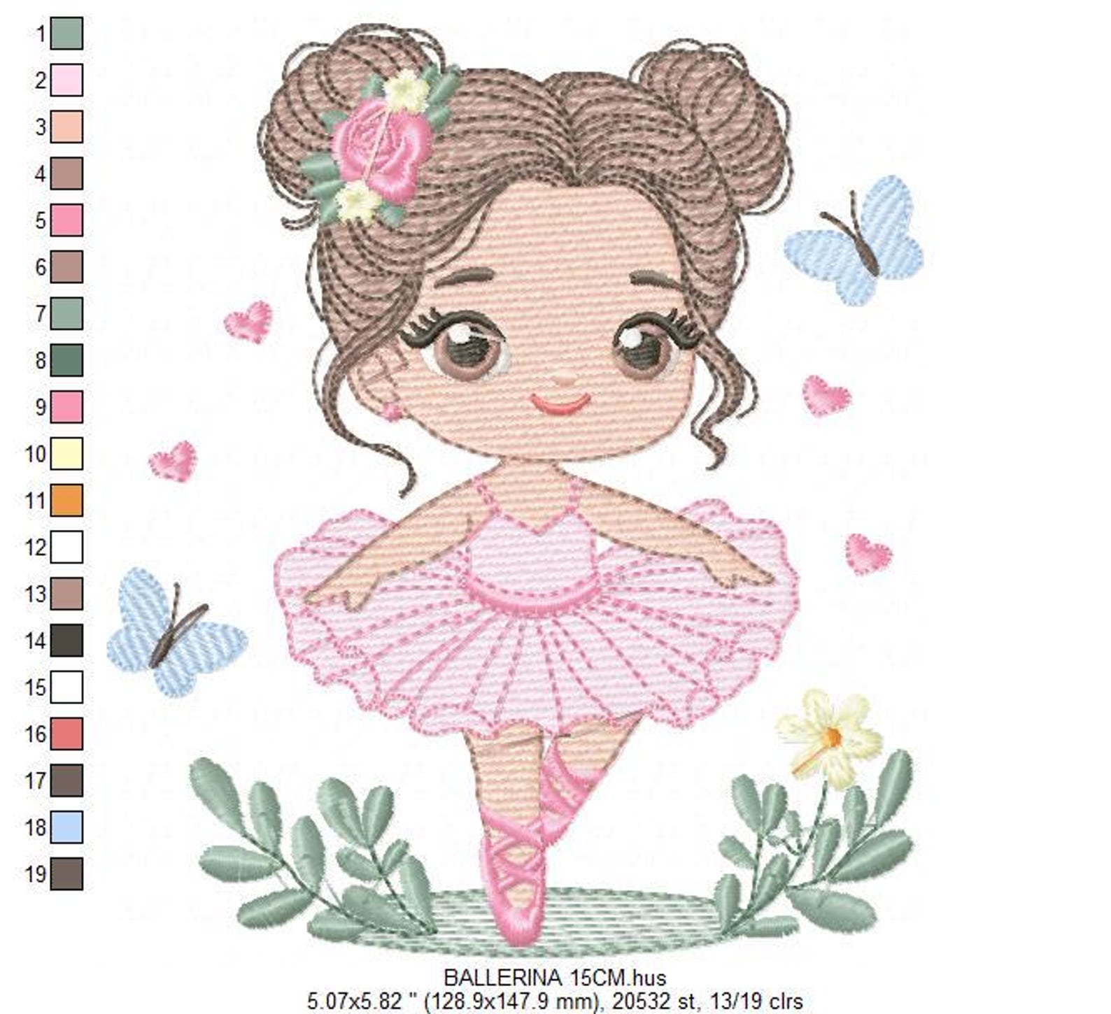 Ballerina Embroidery Designs - Ballet Dancer Embroidery Design Machine ...
