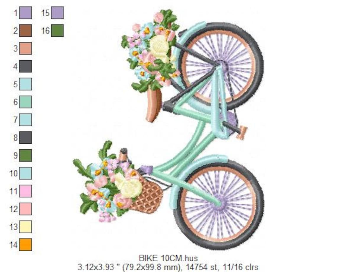 Bike Embroidery Designs Bicycle Embroidery Design Machine - Etsy