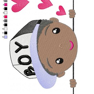 Peek a Boo Boy Embroidery Designs Boy With Cap Embroidery - Etsy