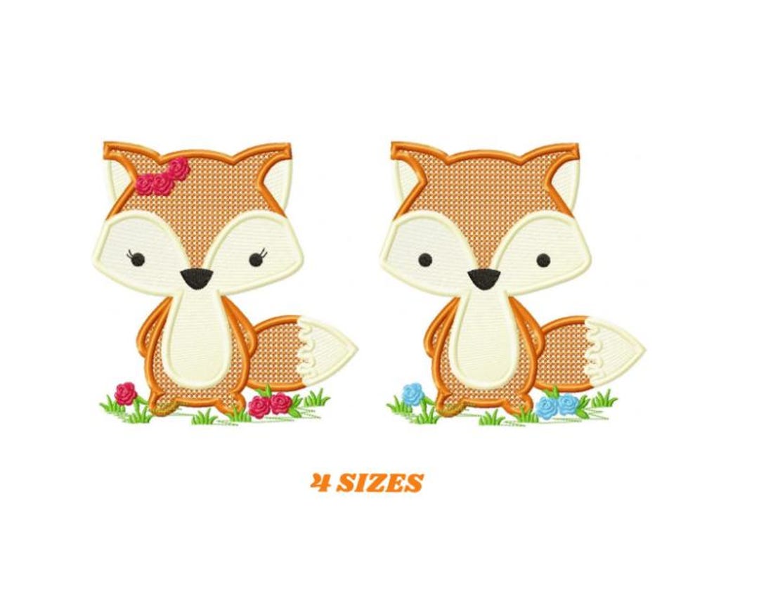 Red Fox Embroidery Designs - Baby Girl and Boy Fox Machine Embroidery ...