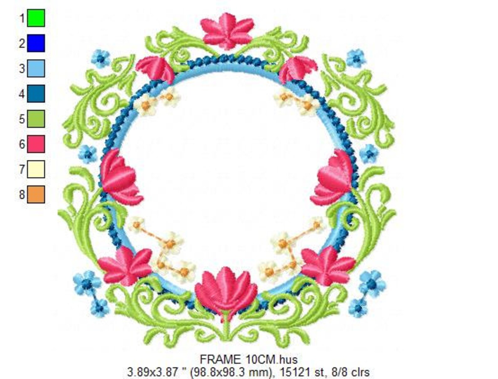 Monogram Frame Embroidery Designs Flower Embroidery Design - Etsy