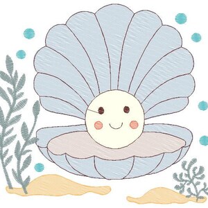 Pearl Embroidery Designs - Deep Sea Shells Embroidery Design Machine ...