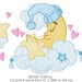 Sleeping Moon Embroidery Design - Half Moon With Cloud Stars and Hearts ...