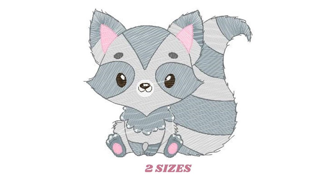 Raccoon Embroidery Designs Animal Embroidery Design Machine Embroidery ...