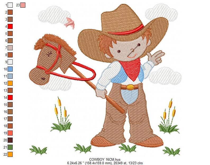 Cowboy Embroidery Design - Baby Boy Embroidery Designs Machine ...