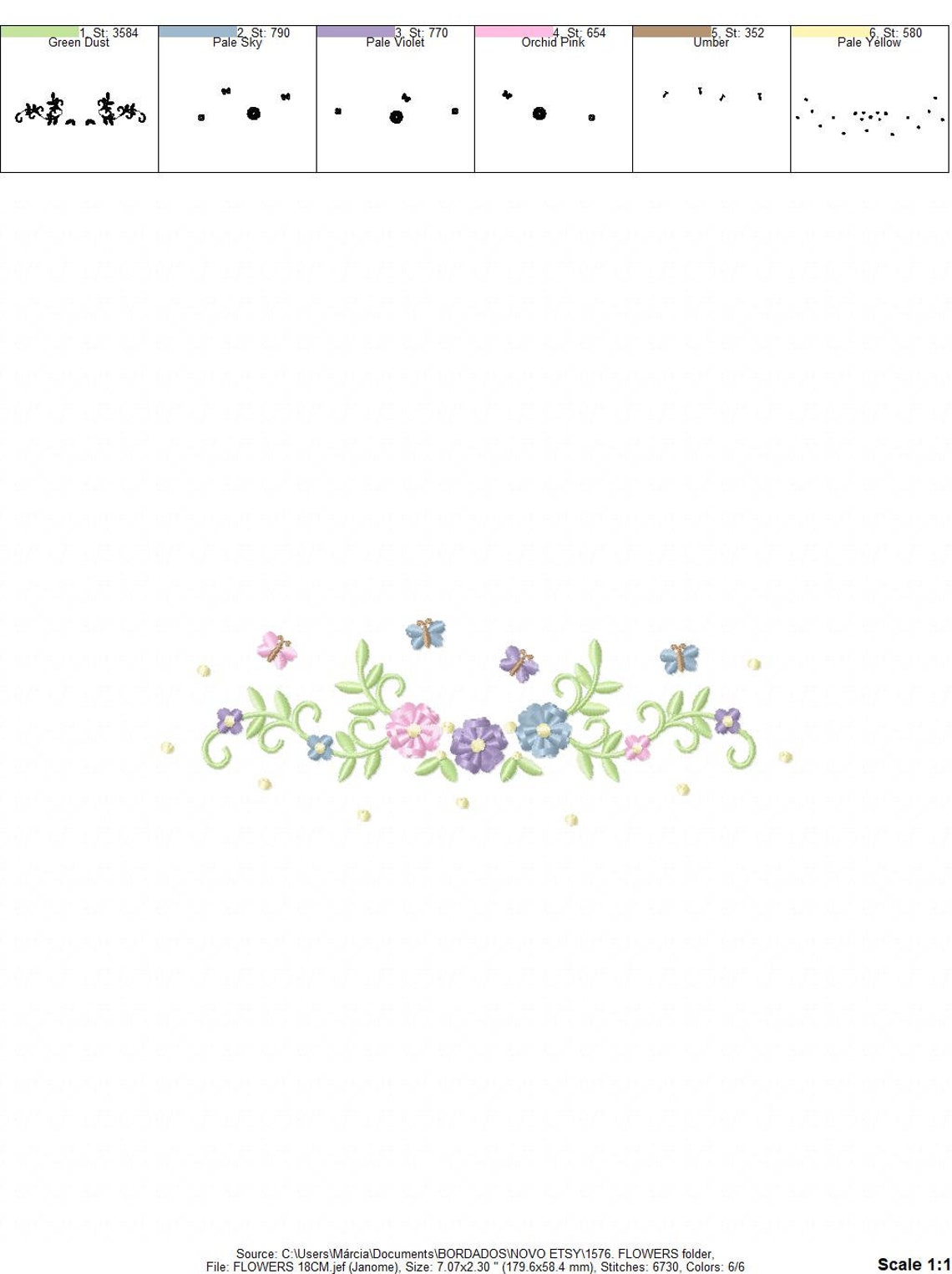 Flower Frame Embroidery Designs Flower Embroidery Design - Etsy