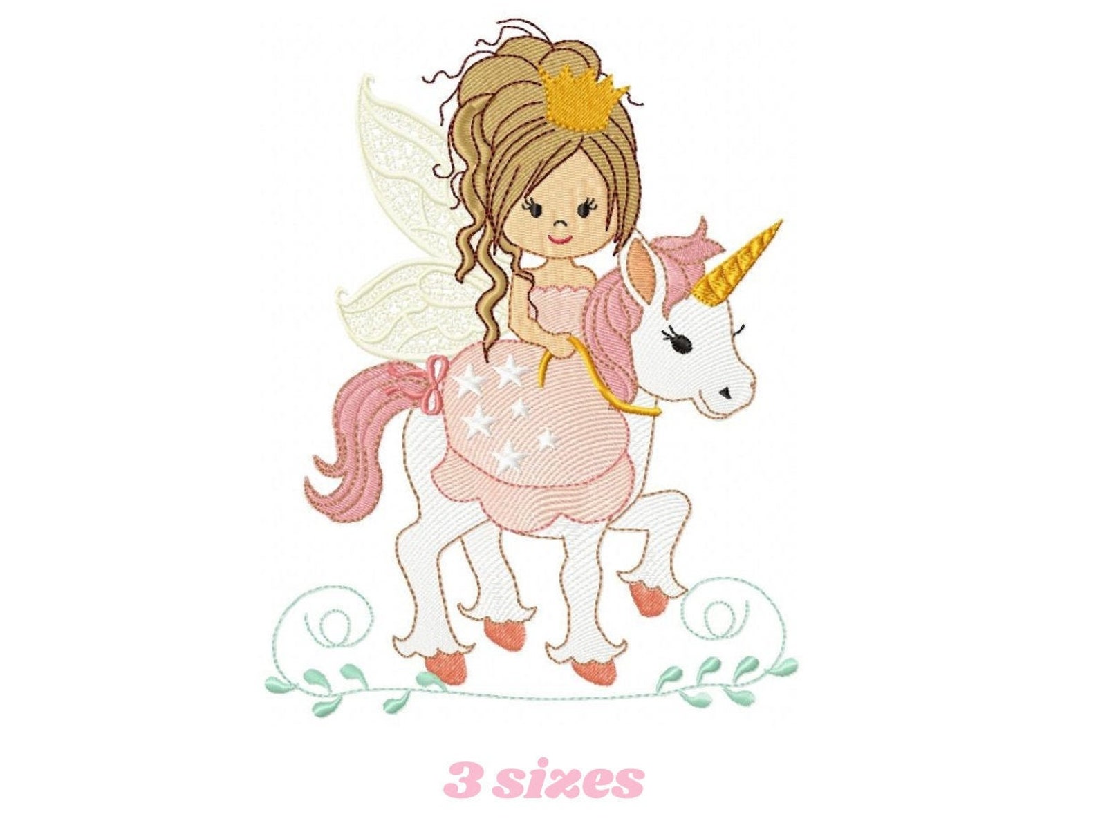 Fairy Embroidery Designs - Fairy With Unicorn Embroidery Design Machine ...