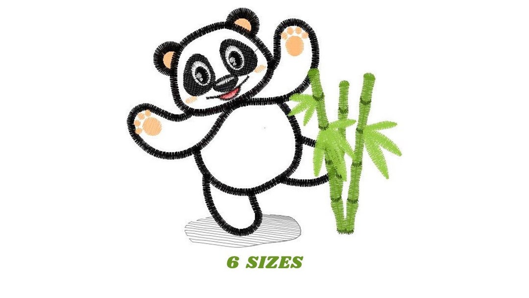 Happy Panda Embroidery Design Animal Embroidery Designs Machine ...