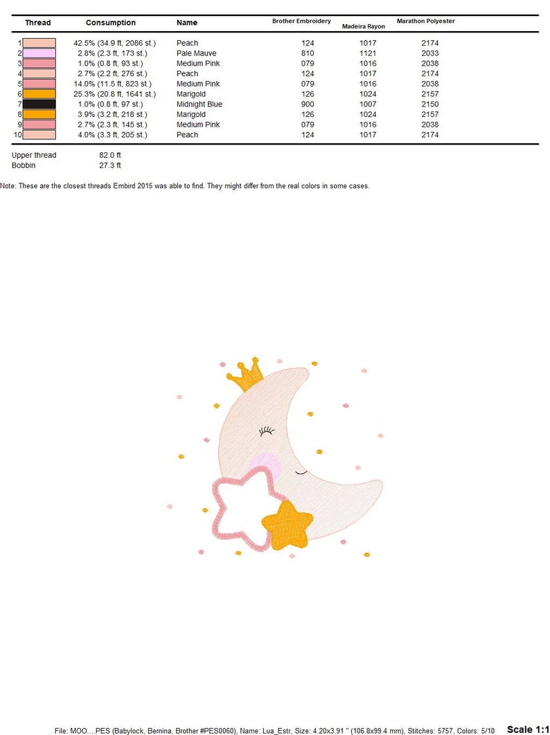 Moon Embroidery Design Half Moon Embroidery Design Machine - Etsy