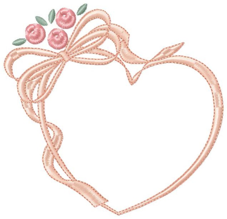 Heart With Roses Embroidery Designs - Flower Embroidery Design Machine ...