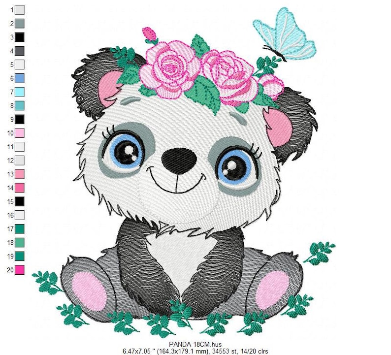 Panda Embroidery Design Animal Embroidery Designs Machine - Etsy
