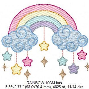 Rainbow Embroidery Design - Sky Embroidery Designs Machine Embroidery ...