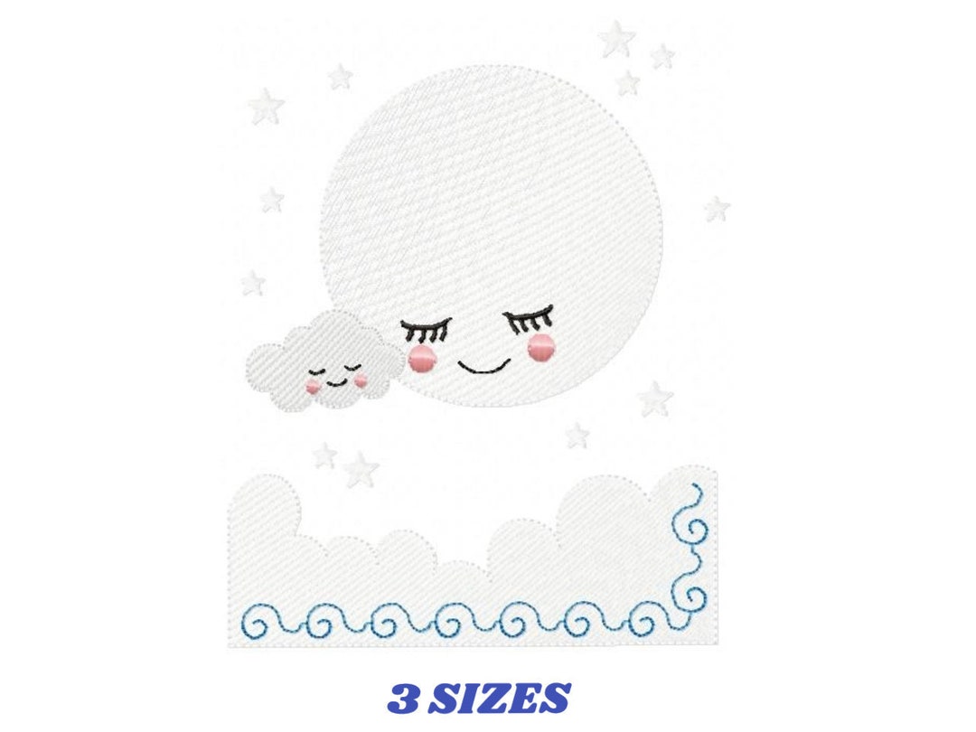 Moon Embroidery Design Cloud Embroidery Design Machine Embroidery ...