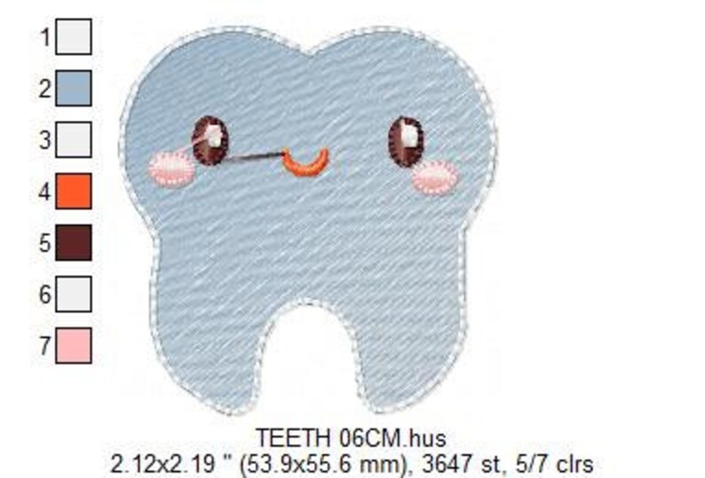 Tooth Embroidery Designs Teeth Embroidery Design Machine - Etsy