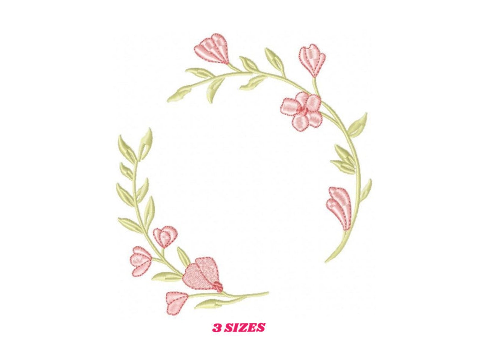 Monogram Frame Embroidery Designs Flower Embroidery Design - Etsy