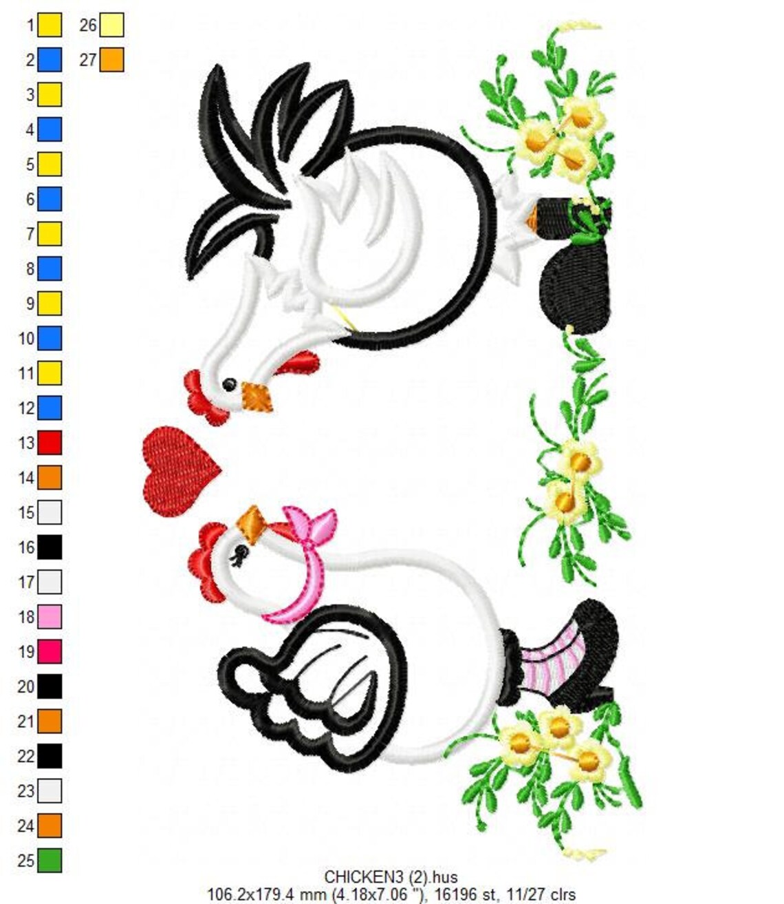 Chicken Embroidery Designs Rooster Embroidery Design Machine - Etsy