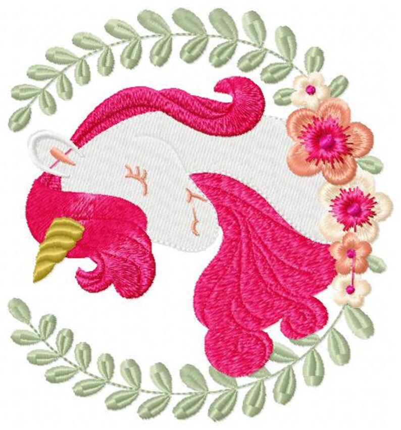 Unicorn embroidery designs Unicorn Laurel embroidery design | Etsy