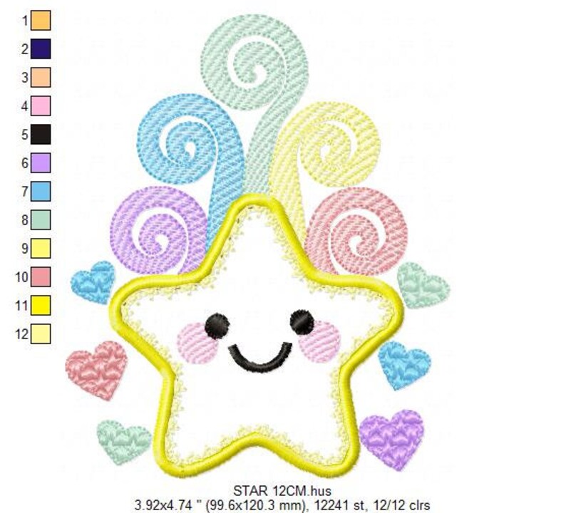 Star Embroidery Design Machine Embroidery Pattern - Star Applique ...