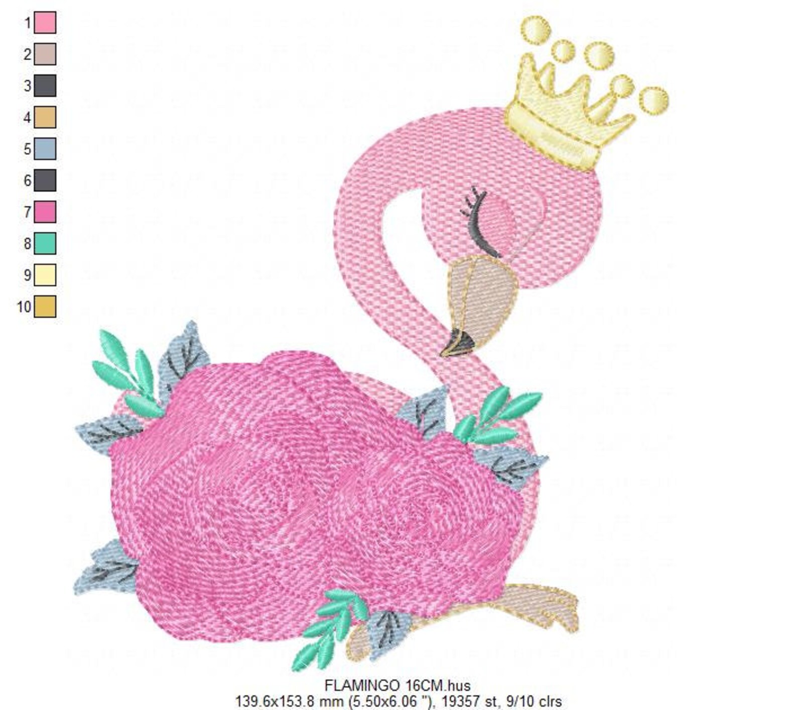 Flamingo Embroidery Designs Bird Embroidery Design Machine | Etsy