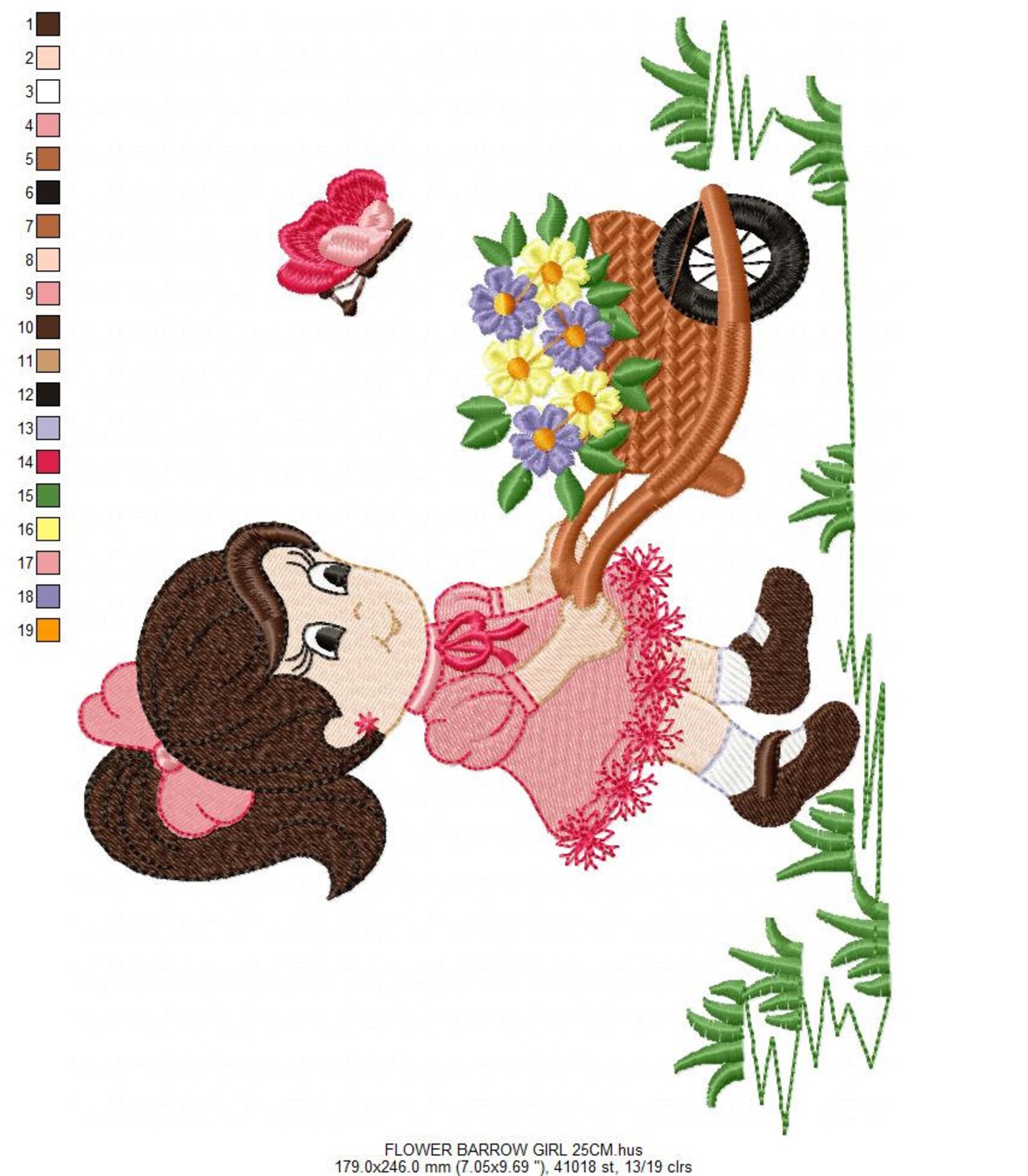 Girl Embroidery Designs Flower Girl Embroidery Design - Etsy