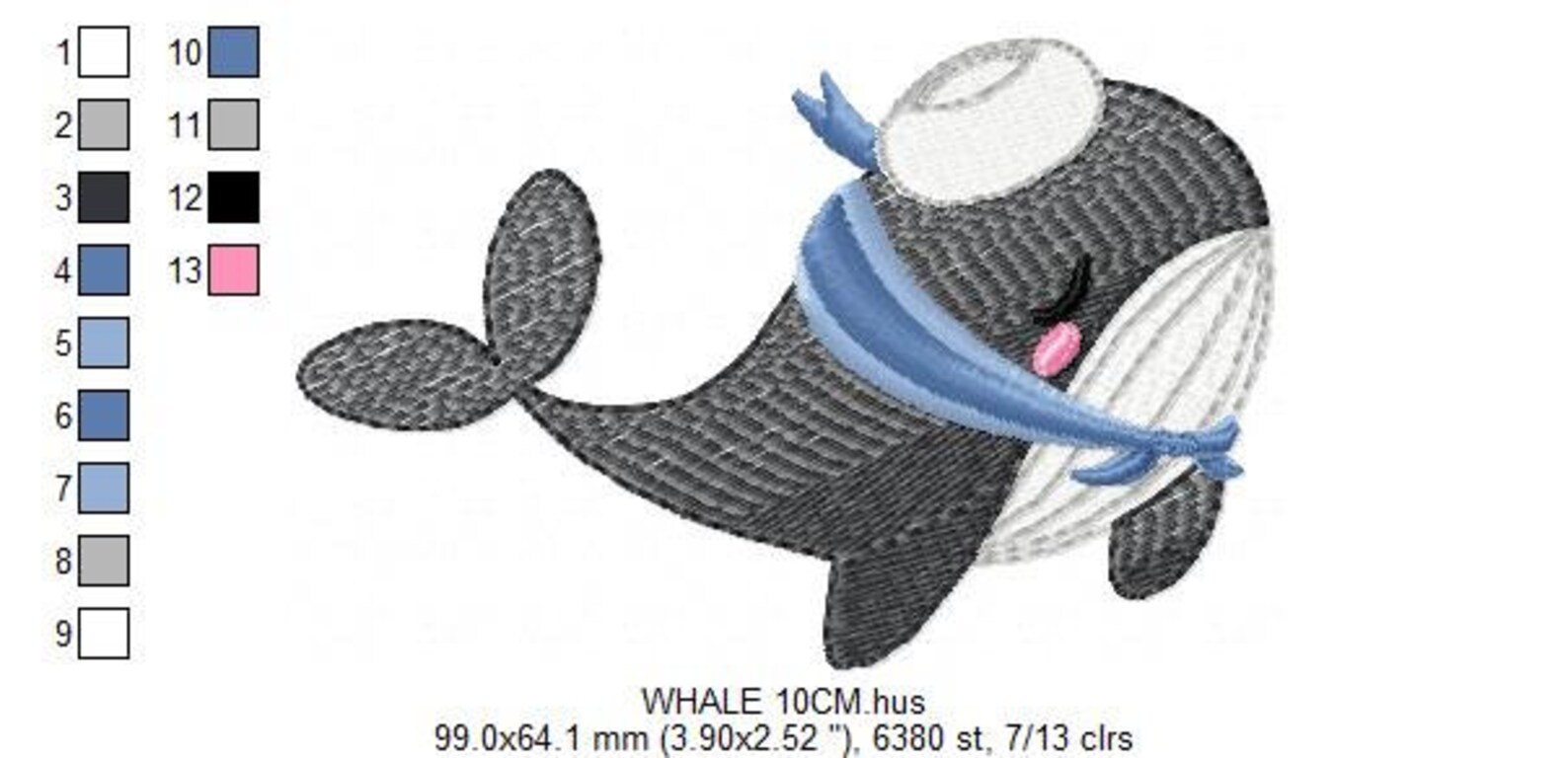 Whale Embroidery Designs - Ocean Fish Machine Embroidery Pattern - Baby ...