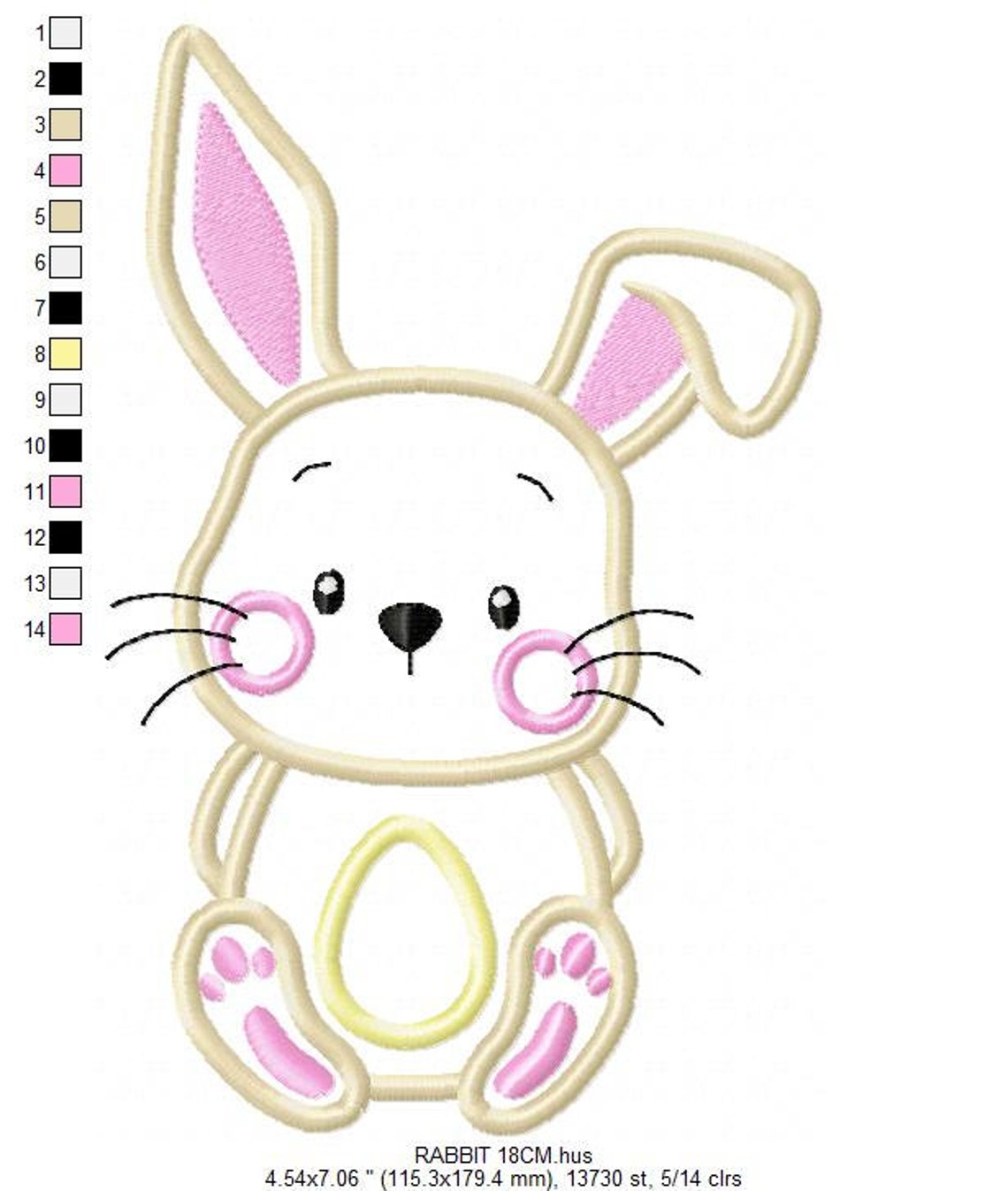 Bunny Embroidery Design Rabbit Embroidery Designs Machine - Etsy