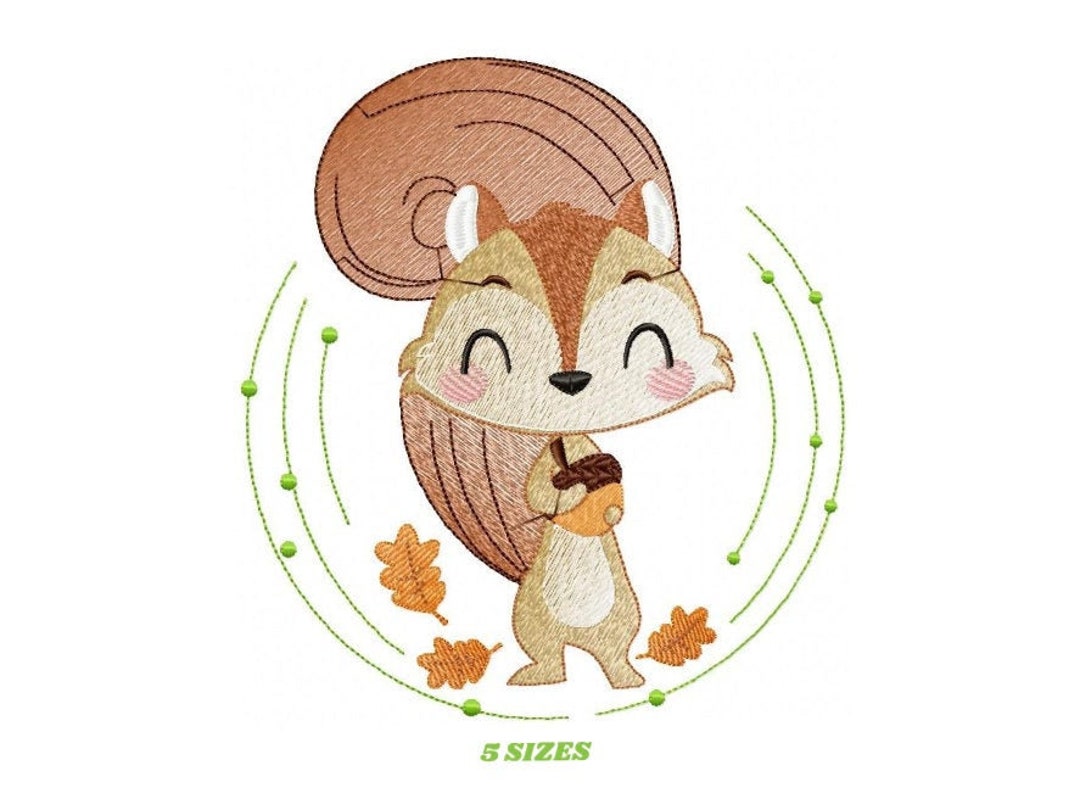 Squirrel Embroidery Design - Animal Embroidery Designs Machine ...