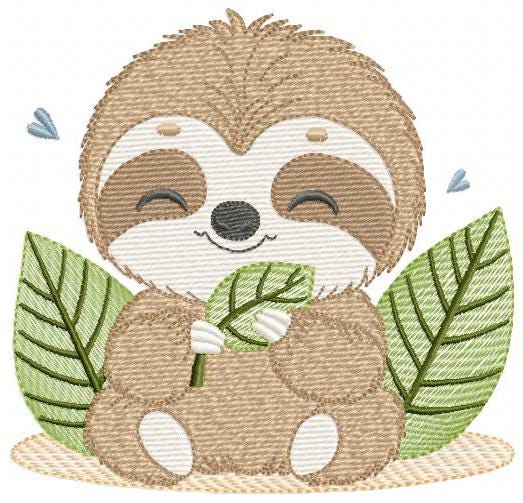 Sloth Embroidery Designs - Safari Wild Animal Machine Embroidery ...