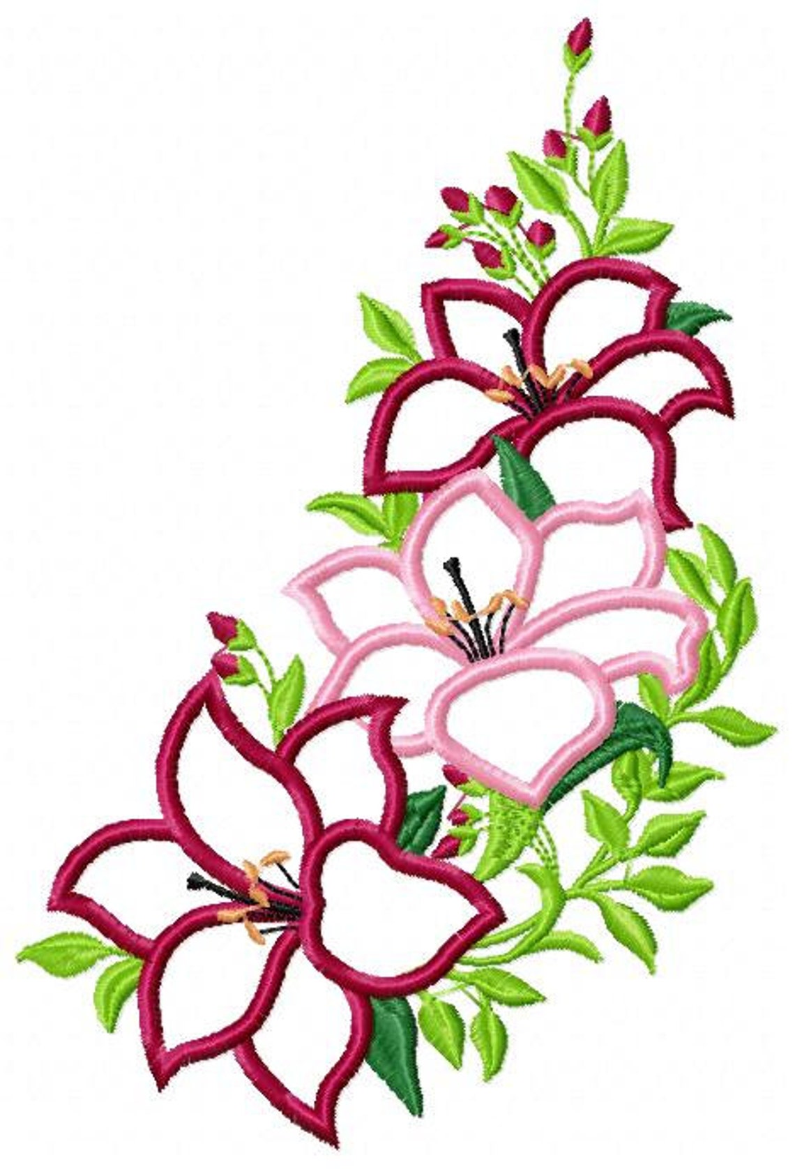 Flowers Embroidery Designs Flower Embroidery Design Machine - Etsy