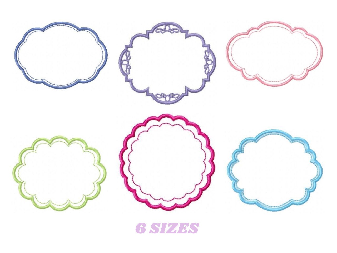 Monogram Frame Border Applique Embroidery design files BE0002 Dyeing ...