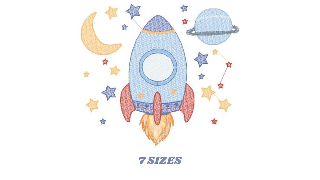 Space Rocket Embroidery Designs - Space Embroidery Design Machine ...