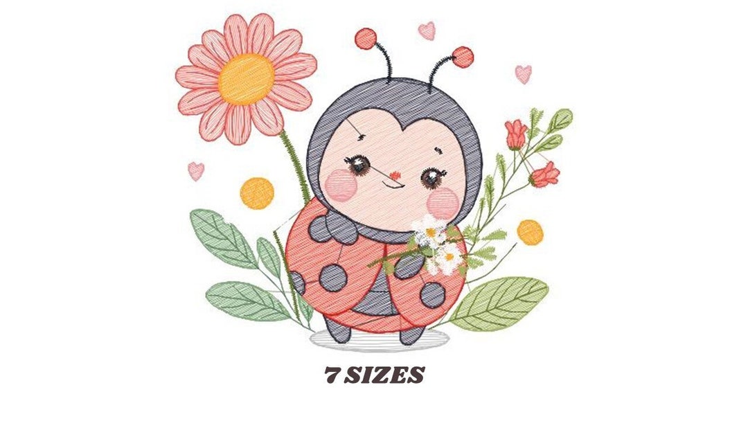 Ladybug Embroidery Designs - Girl Embroidery Design Machine Embroidery ...