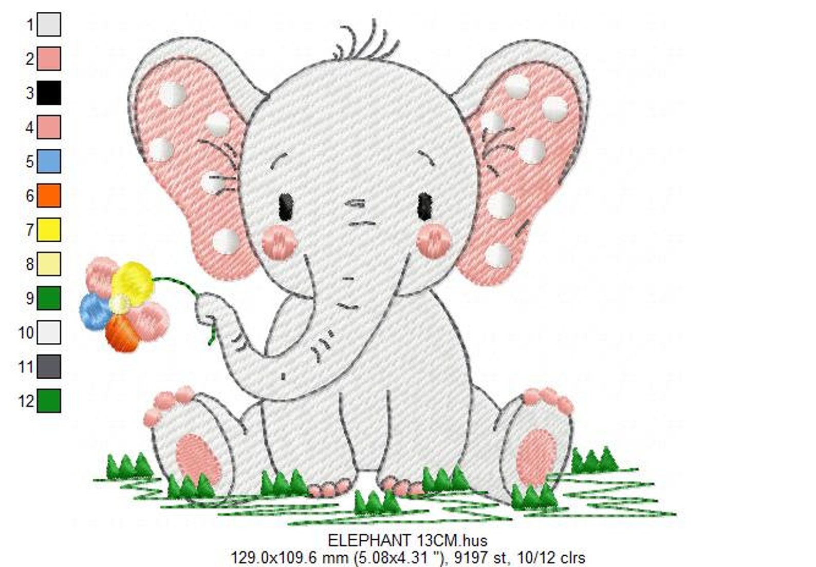 Elephant Embroidery Designs Animal Embroidery Design Machine - Etsy