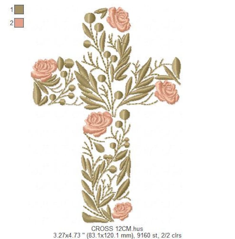 Cross Embroidery Designs Religious Embroidery Design Machine - Etsy
