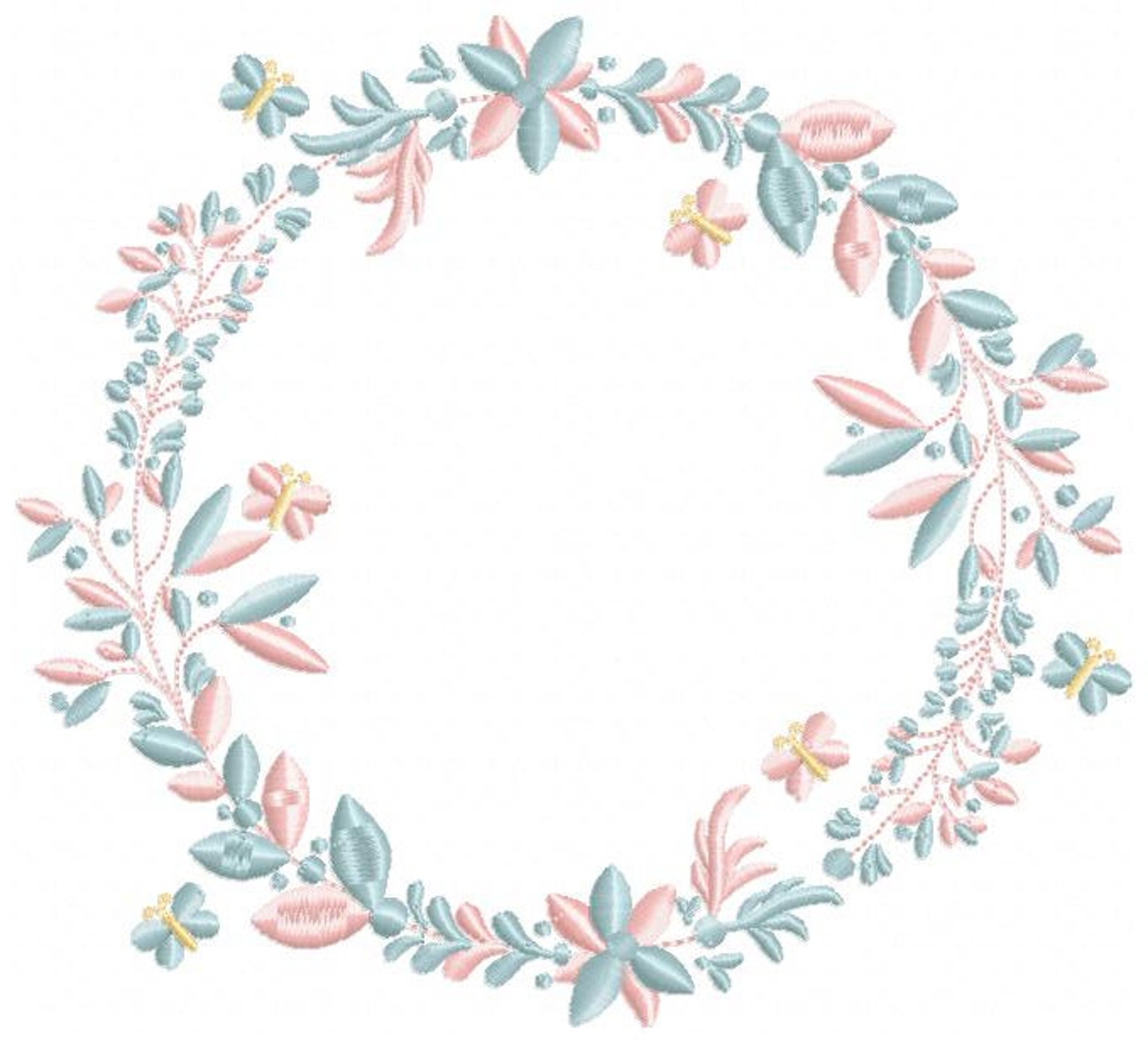 Monogram Frame Embroidery Designs Flower Embroidery Design - Etsy