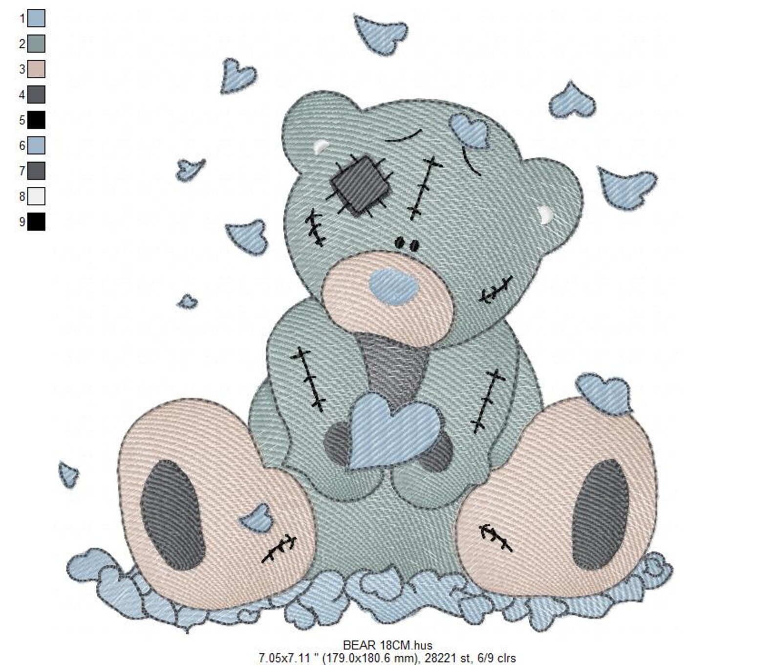 Ragged Teddy Bear Embroidery Designs - Baby Boy Embroidery Design ...
