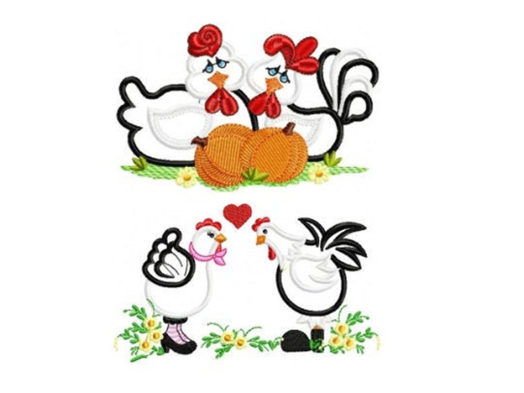 Chicken Embroidery Designs Rooster Embroidery Design Machine Embroidery ...