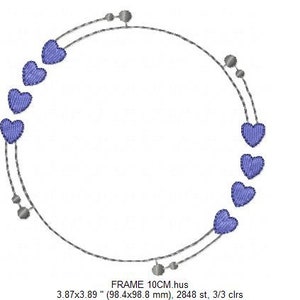 Hearts Monogram Frame Embroidery Designs - Heart Love Frame Embroidery ...