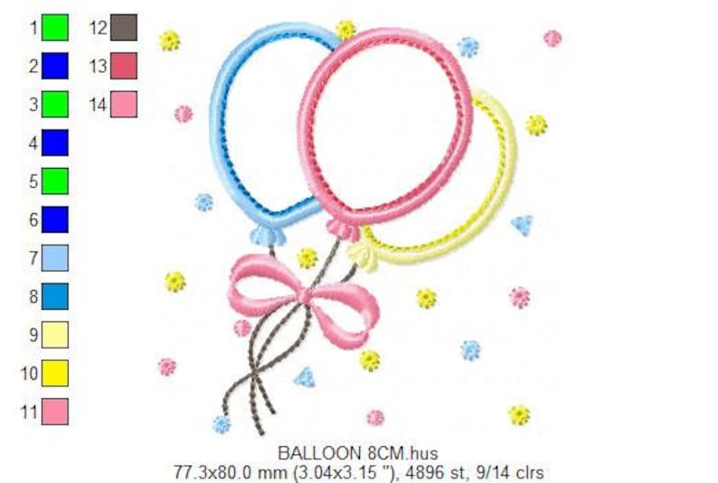 Balloon Embroidery Design - Balloons Embroidery Designs Machine ...