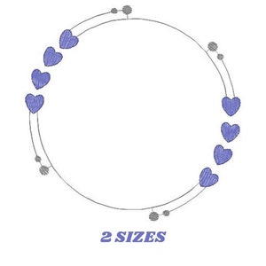 Hearts Monogram Frame Embroidery Designs - Heart Love Valentines Frame ...