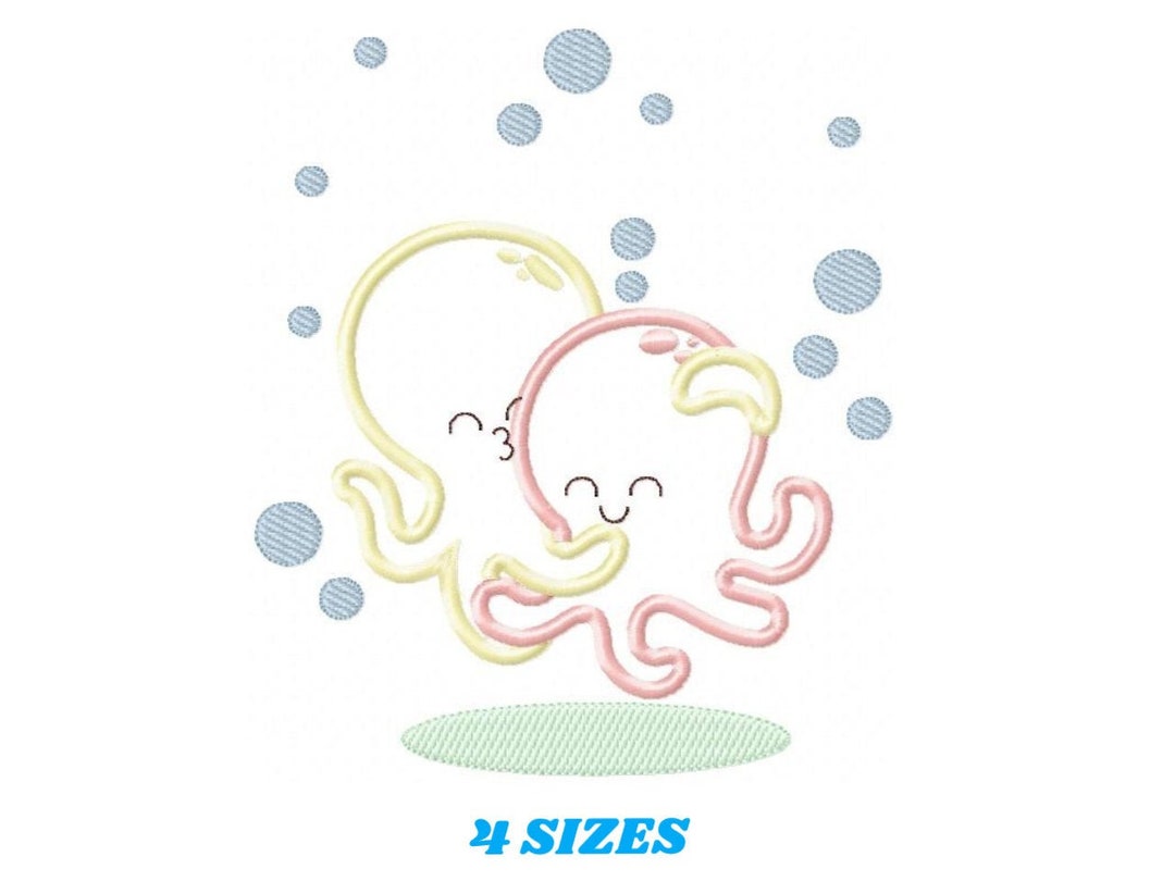 Octopus Embroidery Design - Sea Animal Embroidery Designs Machine ...
