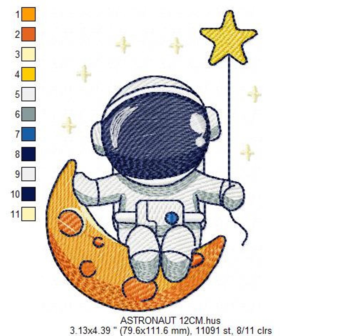 Astronaut Embroidery Designs Baby Boy Embroidery Design - Etsy