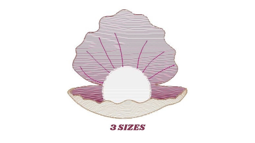 Pearl Embroidery Designs Deep Sea Shells Embroidery Design Machine ...