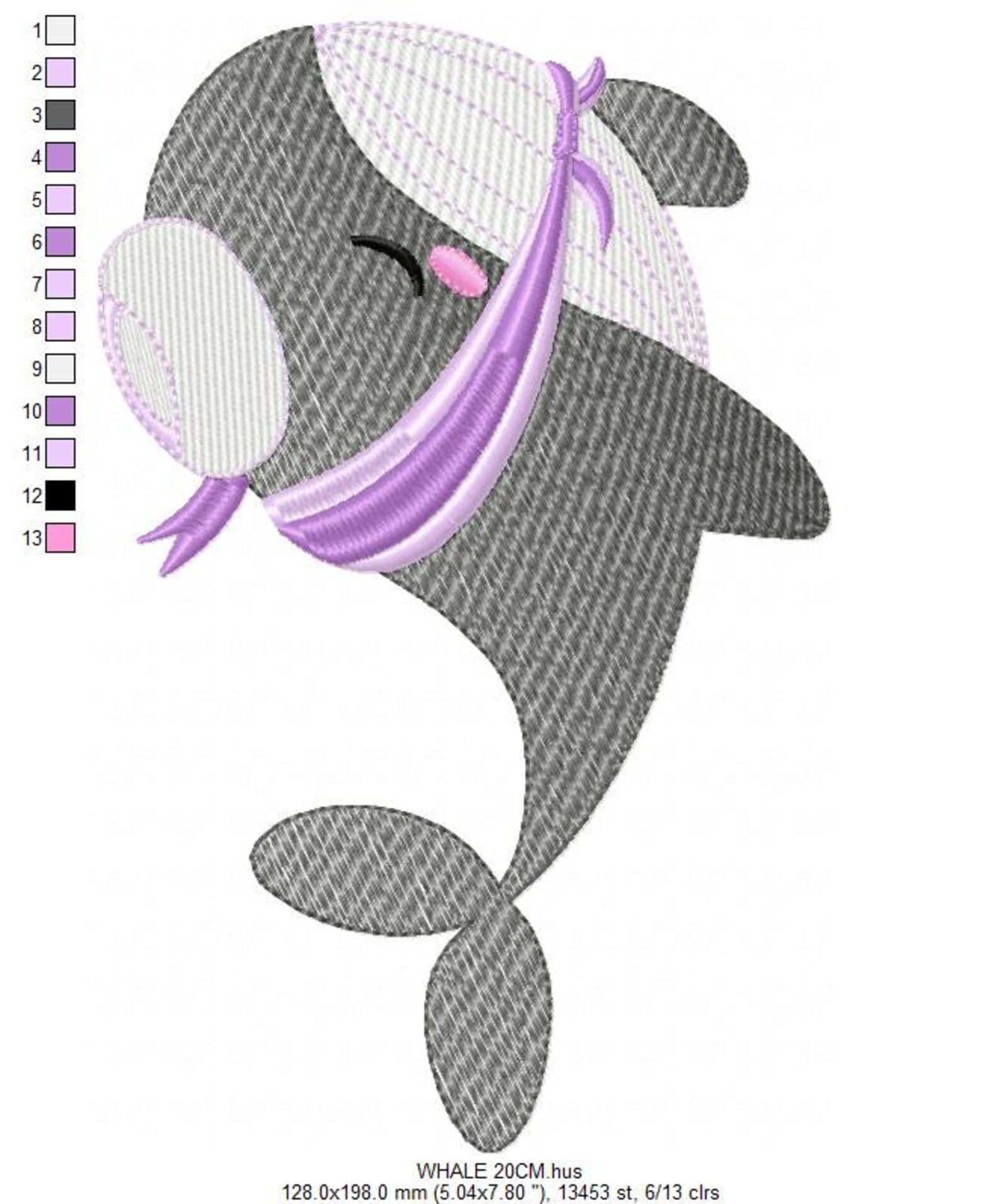 Whale Embroidery Designs - Ocean Fish Machine Embroidery Pattern - Baby ...