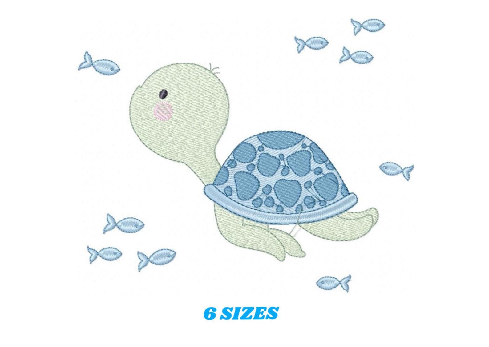 Turtle Embroidery Design Ocean Animal Embroidery Designs - Etsy