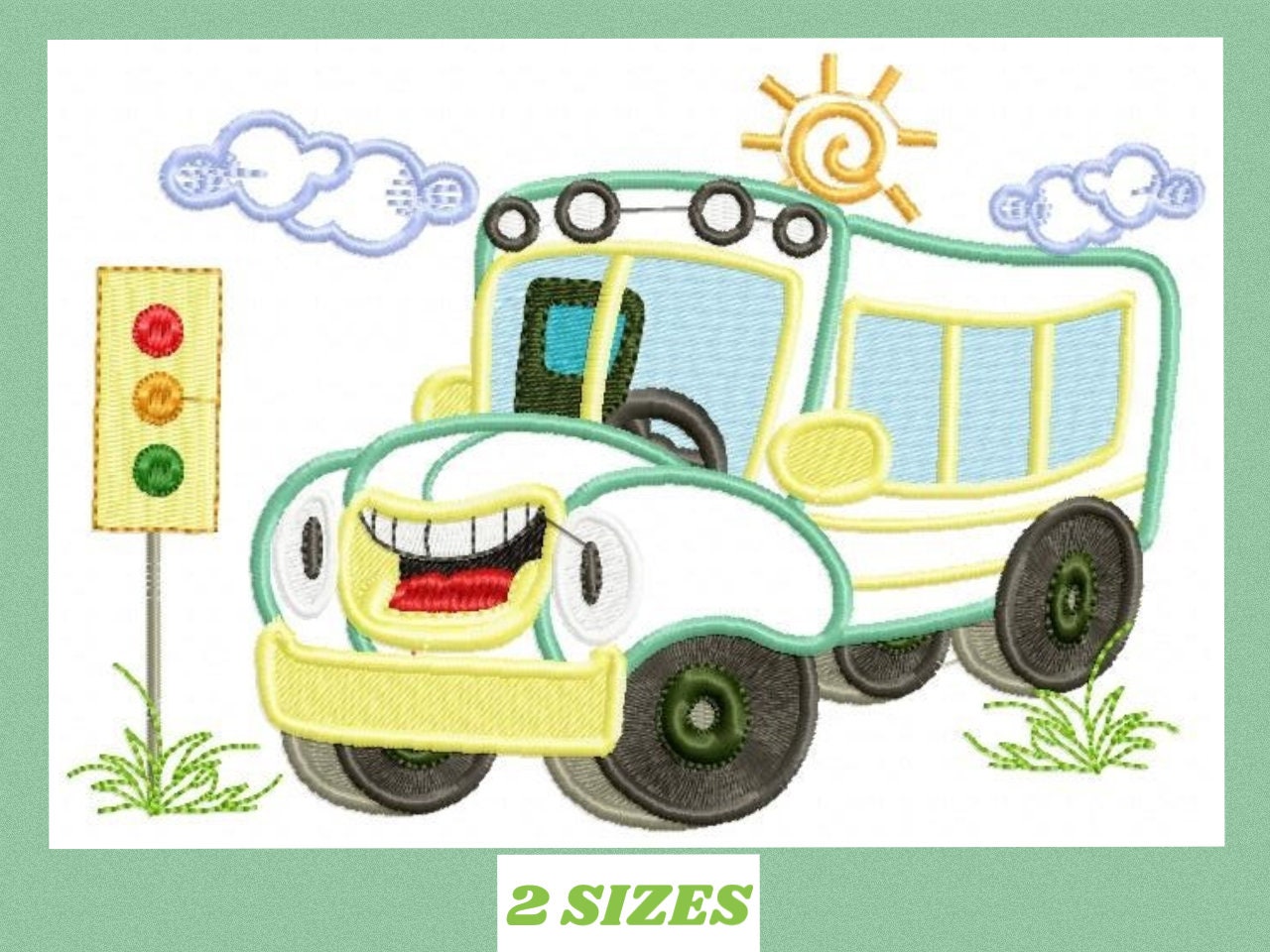 School Bus Embroidery Designs Bus Embroidery Design Machine | Etsy UK