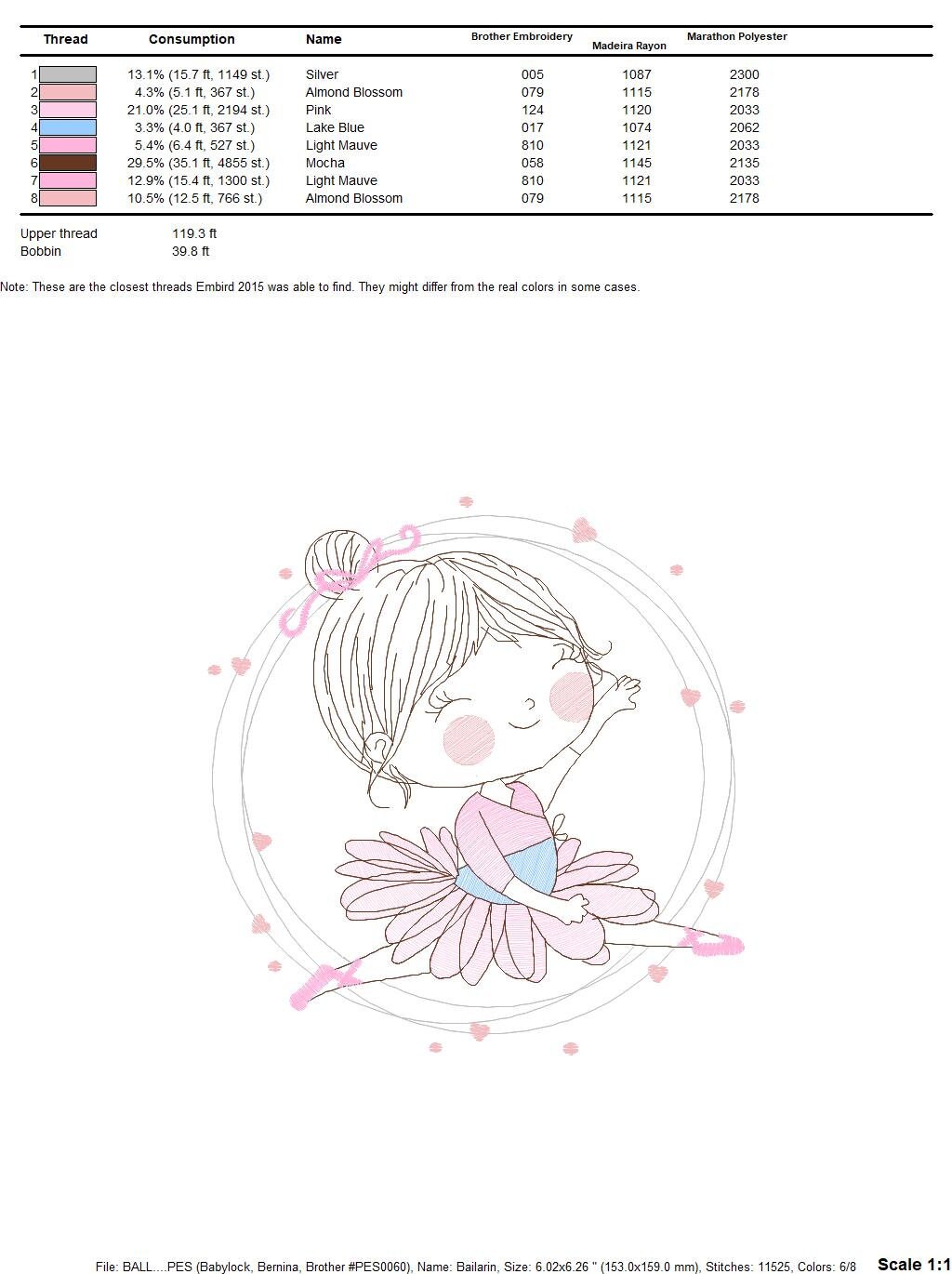 Ballerina Embroidery Designs Ballet Embroidery Design | Etsy