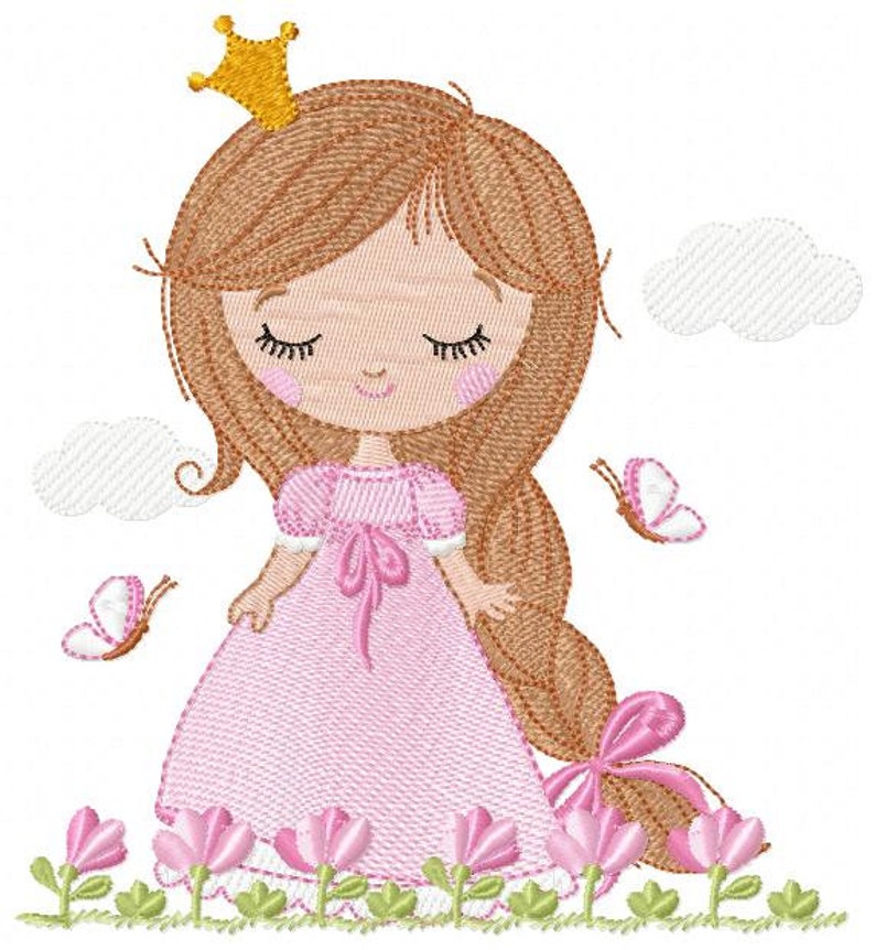 Baby Girl Embroidery Designs Princess Embroidery Design - Etsy
