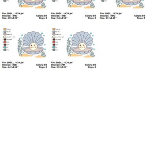 Pearl Embroidery Designs - Deep Sea Shells Embroidery Design Machine ...