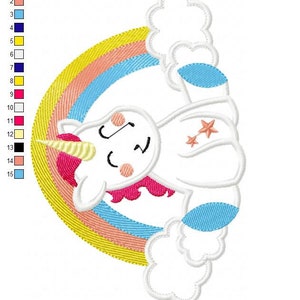 Unicorn Embroidery Designs Rainbow Embroidery Design Machine Embroidery ...